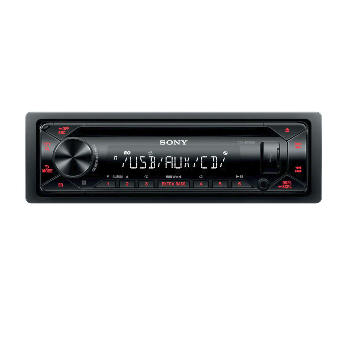 Autorádio SONY, 1 DIN s CD, AUX, USB, oranžové CDXG1301U.EUR | TSS GROUP