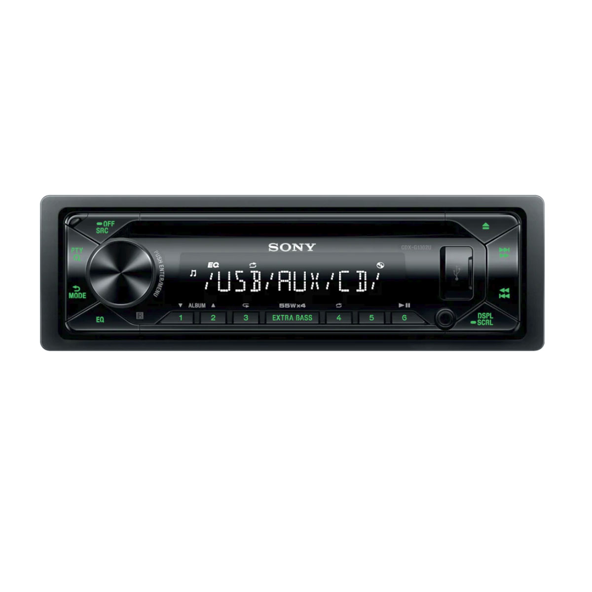 Autorádio SONY, 1 DIN s CD, AUX, USB, zelené CDXG1302U.EUR | TSS GROUP